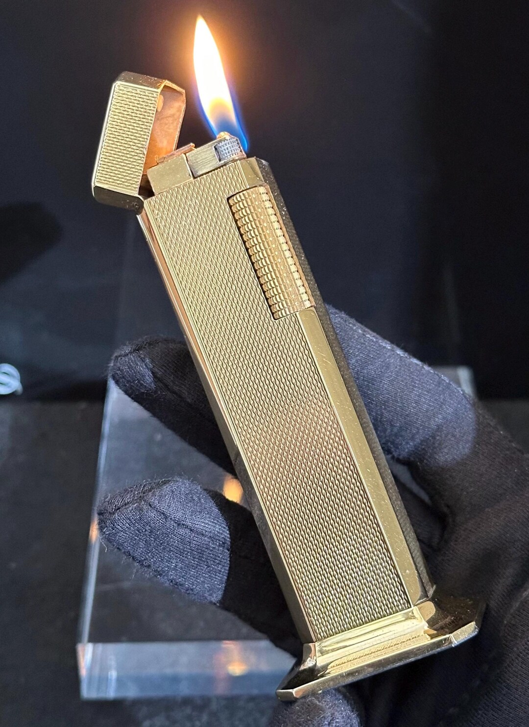 Tall Boy Dunhill Gold Plated Table Lighter Made by 80s in London ...
