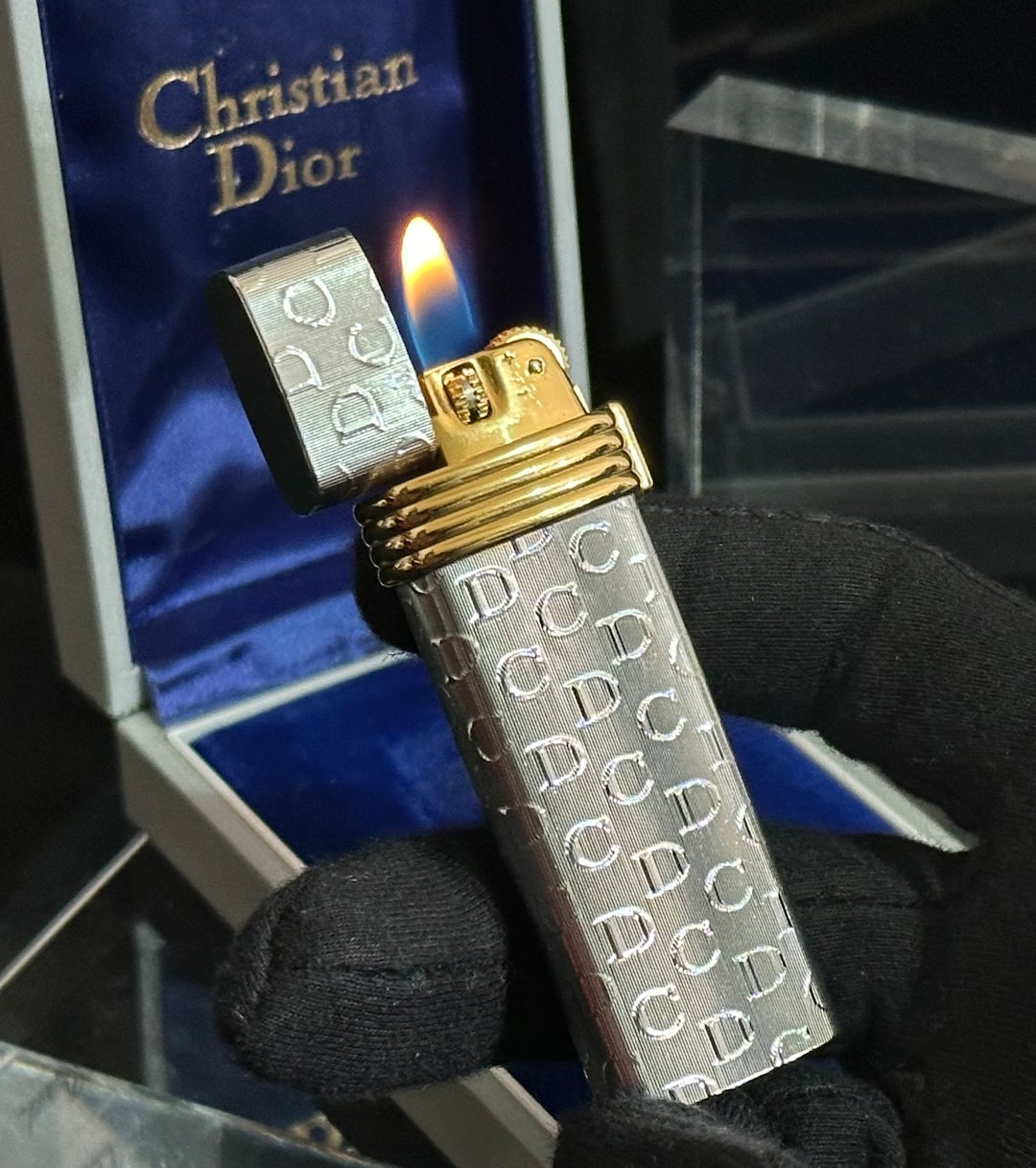 Classic Dior Lighter, Heavy Silver and Gold Plated, Paris Made by 70s ...