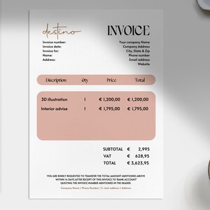 MODERN EDITABLE INVOICE Template | Canva | Personalize | Business ...