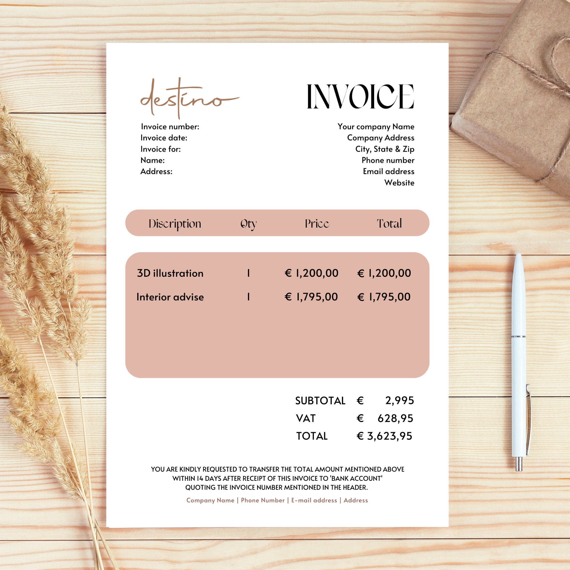 MODERN EDITABLE INVOICE Template | Canva | Personalize | Business ...