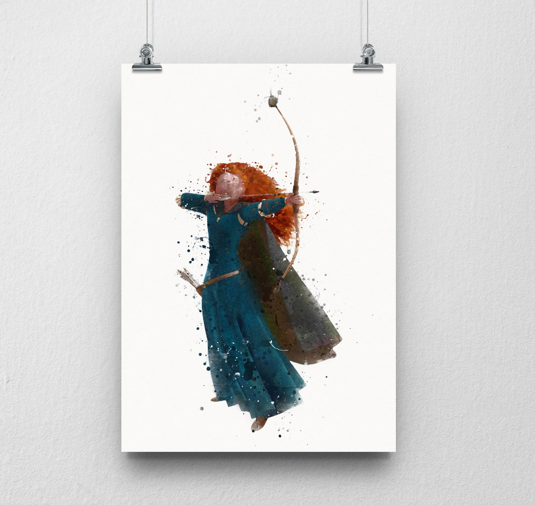 Princess Merida Print Watercolor Poster Printable Disney Art - Etsy