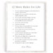12 More Rules for Life Print, Jordan Peterson Quote, Teacher Gift ...