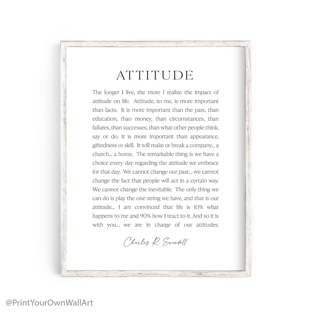Charles Swindoll Attitude Print, Charles Swindoll Quote, Graduation ...