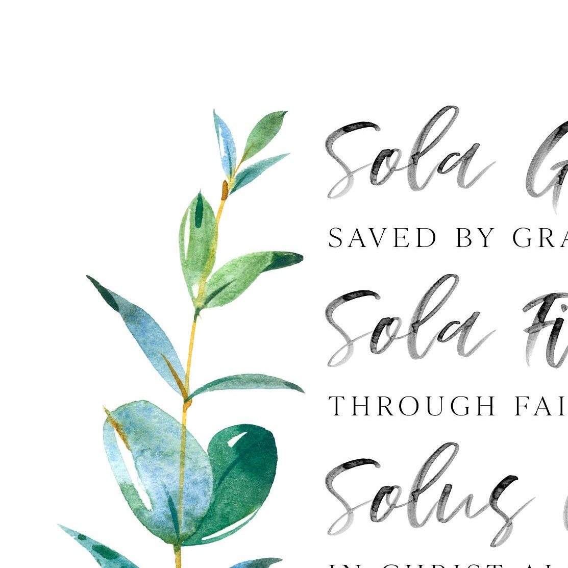 The 5 Solas, Reformed Theology Print, Christian Prints, Reformation ...
