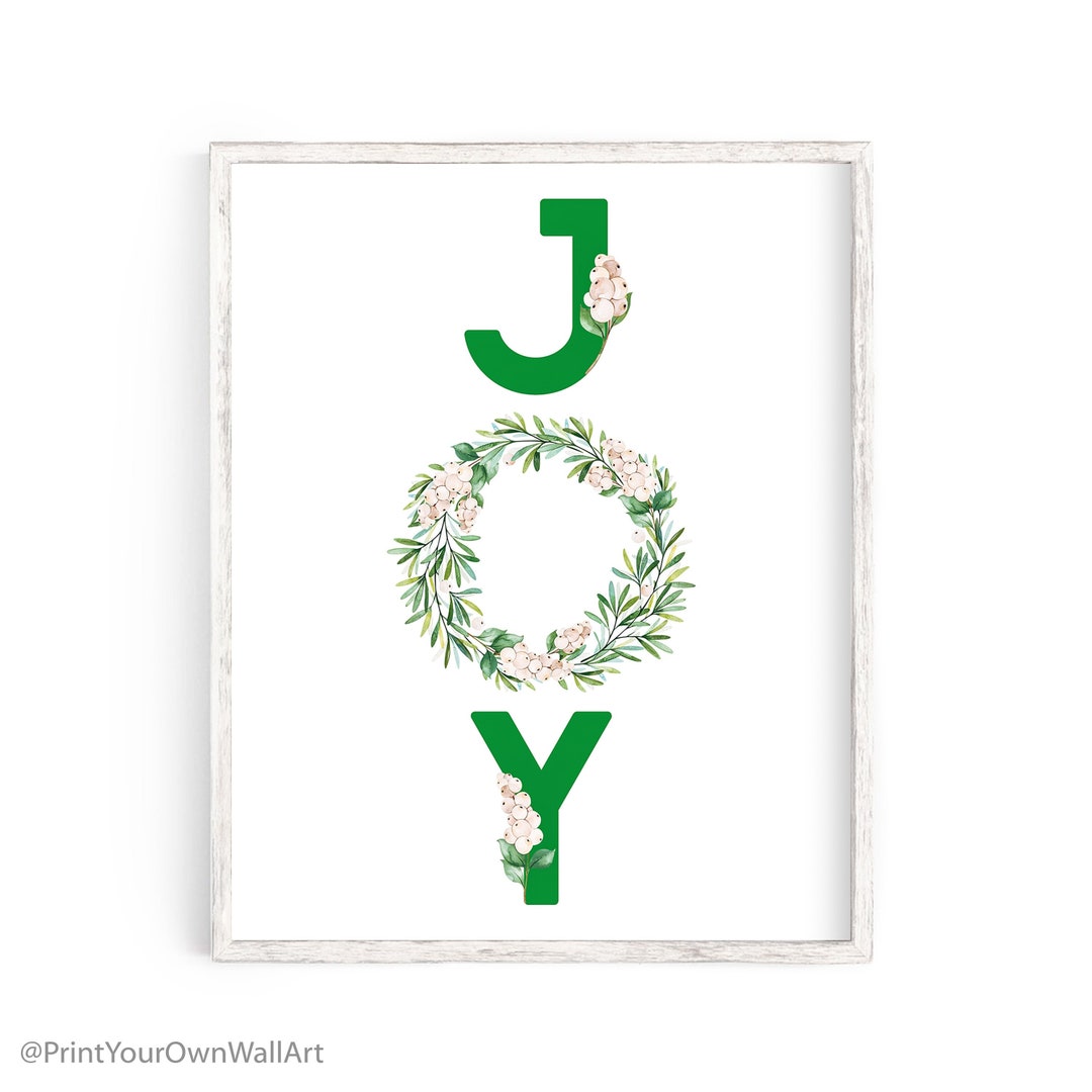 Joy Print, Joy Sign, Joy Printable, Holiday Decor, Home Decor ...