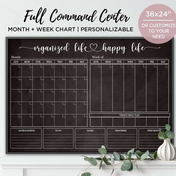 Chalkboard Calendar - Etsy