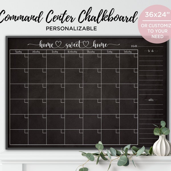 Chalkboard Calendar - Etsy