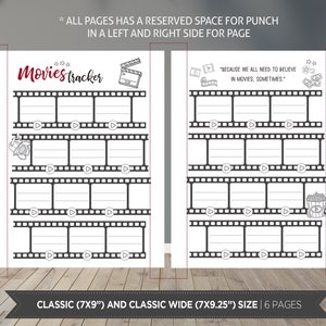 Printable Bullet Journal Movie Tracker Insert, Entertainment Journal ...