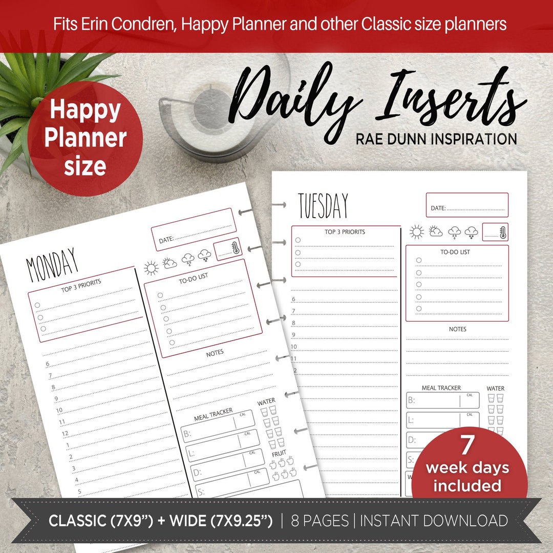 Daily Schedule Planner Printable Rae Dunn Daily Planner - Etsy UK