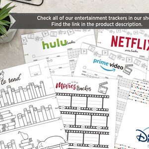 Movies Tracker Planner Inserts to Print, Entertainment Movie Journal ...