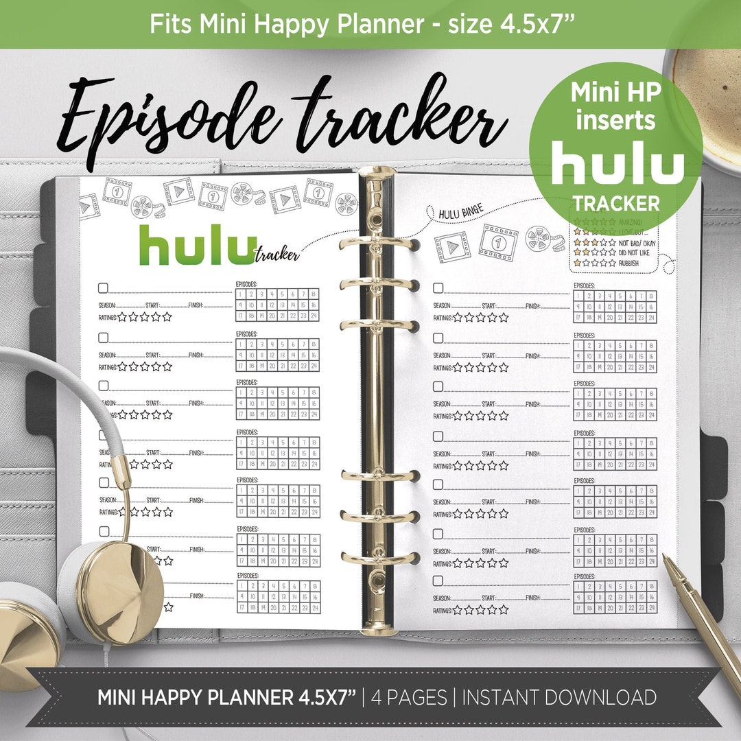 TV Tracker Printable for Hulu Streaming TV Series Tracker - Etsy