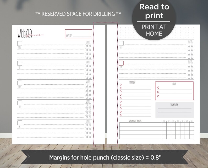 Weekly Planner Rae Dunn Inspiration Printable/ Week Overview - Etsy