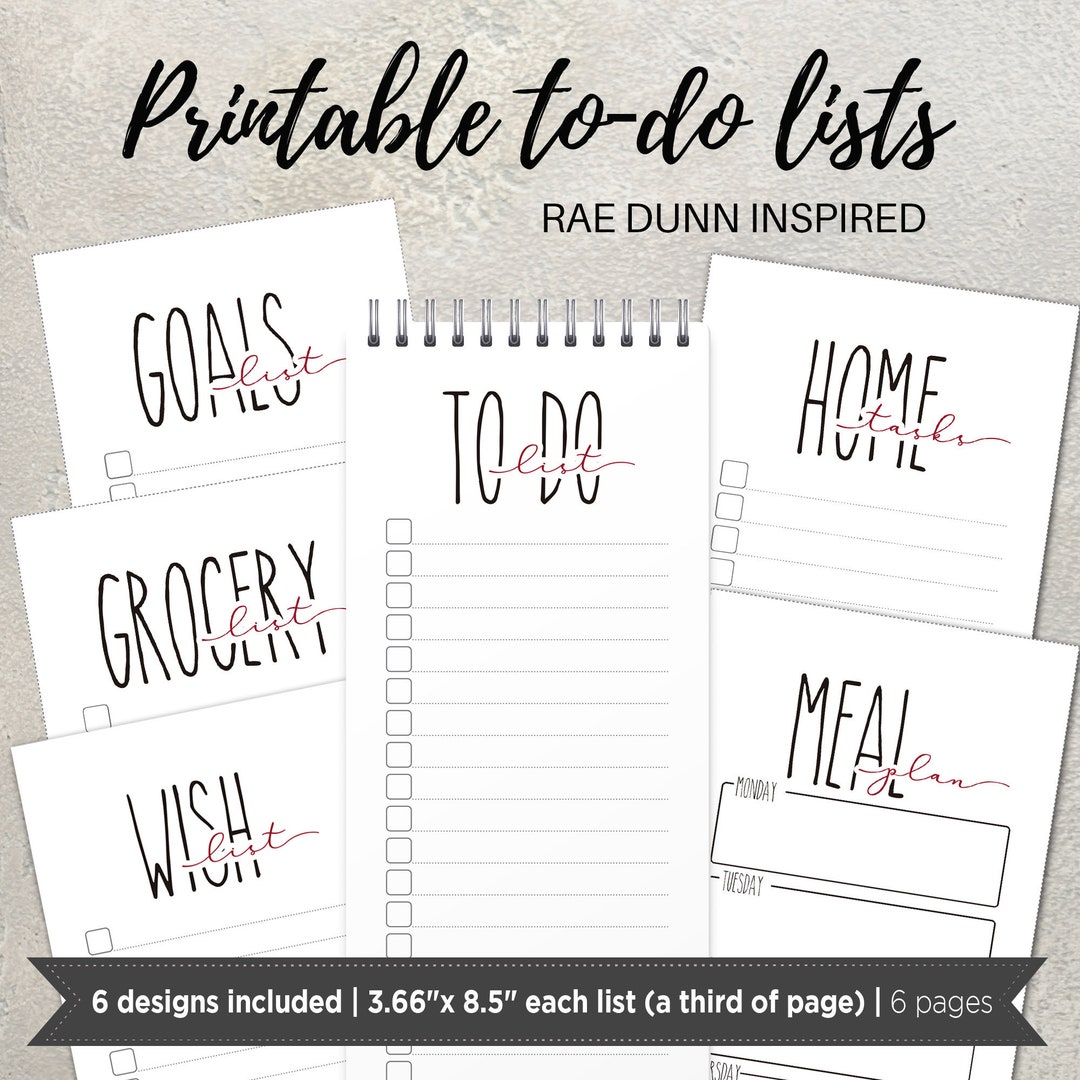 To-do List Printable Rae Dunn Included: Shopping List Grocery List ...