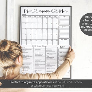 Permanent Monthly Calendar With Cleaning Schedule Personalized and ...