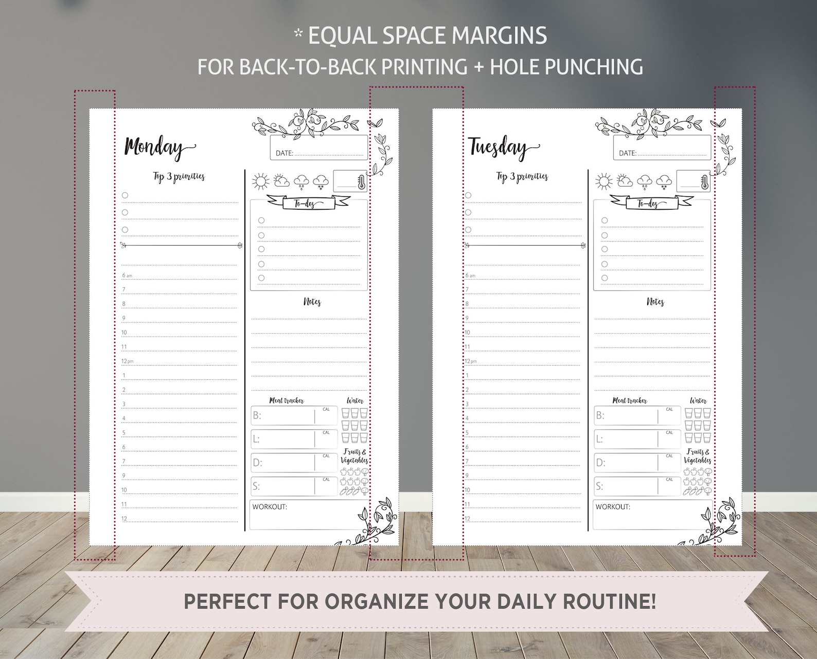 Daily Planner Printable for Bullet Journal/ Daily Planner - Etsy