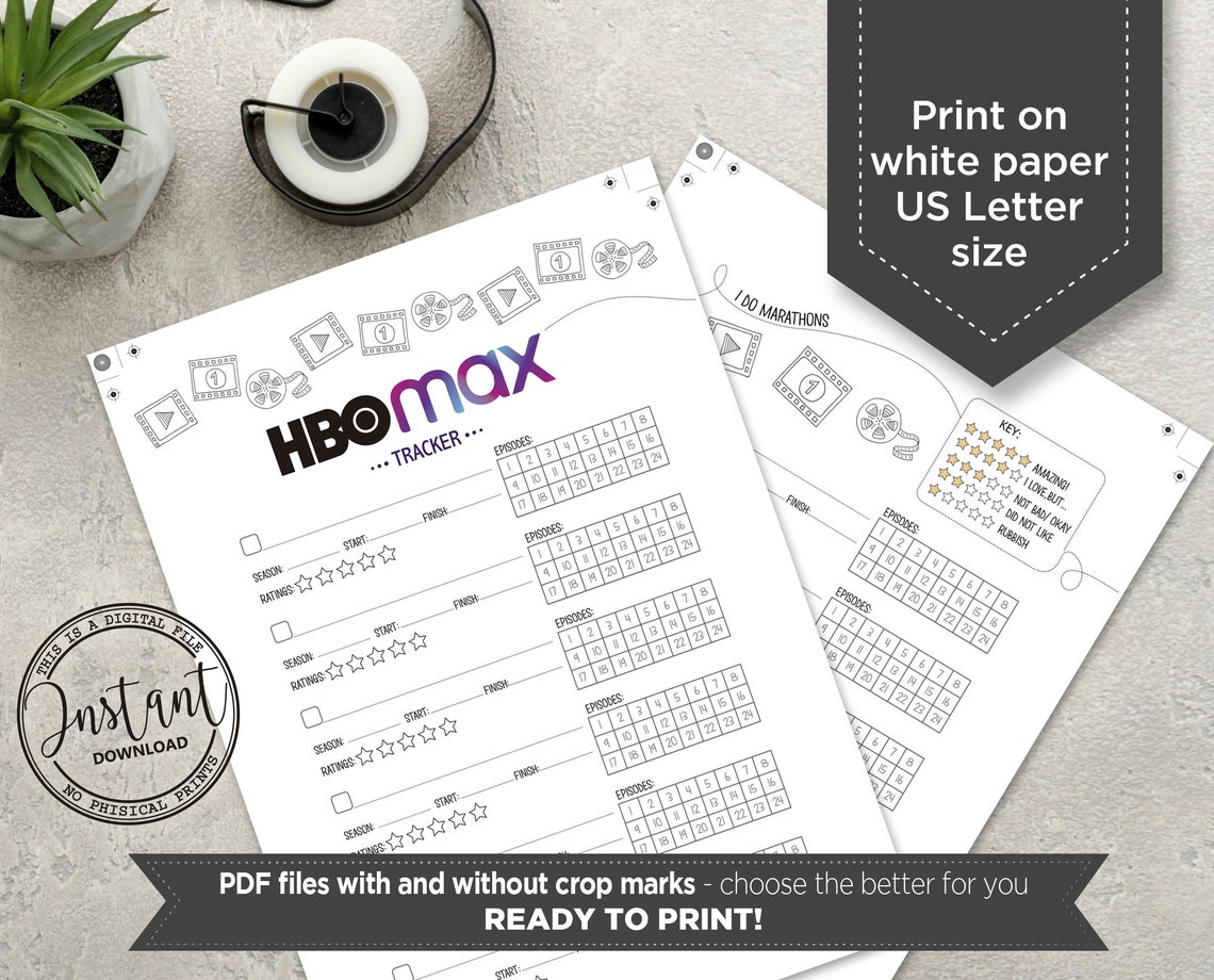 Series Tracker Printable for HBO Max Streaming/ Series Wish - Etsy