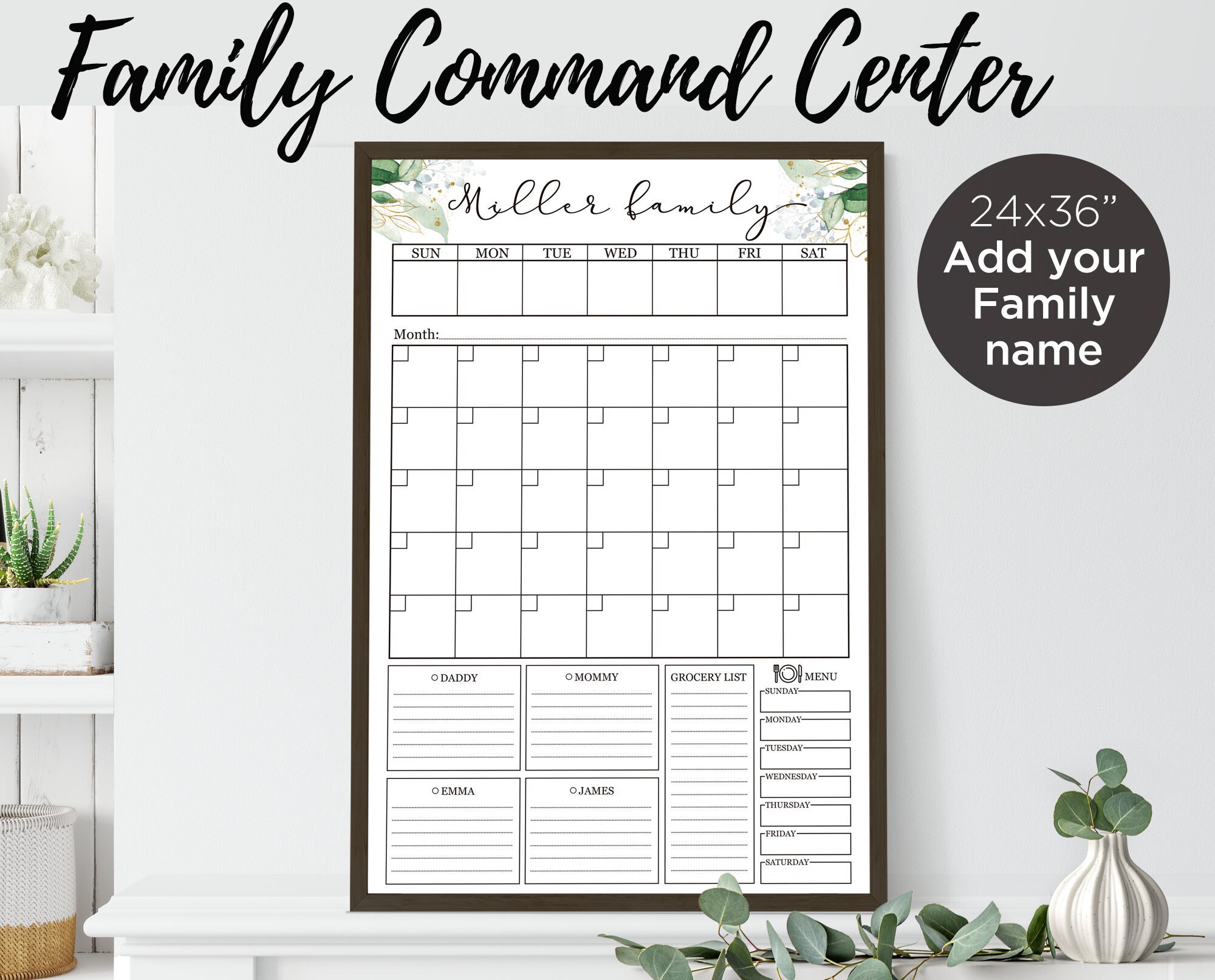 Paper & Party Supplies Paper Monthly organizer House planner calendar ...