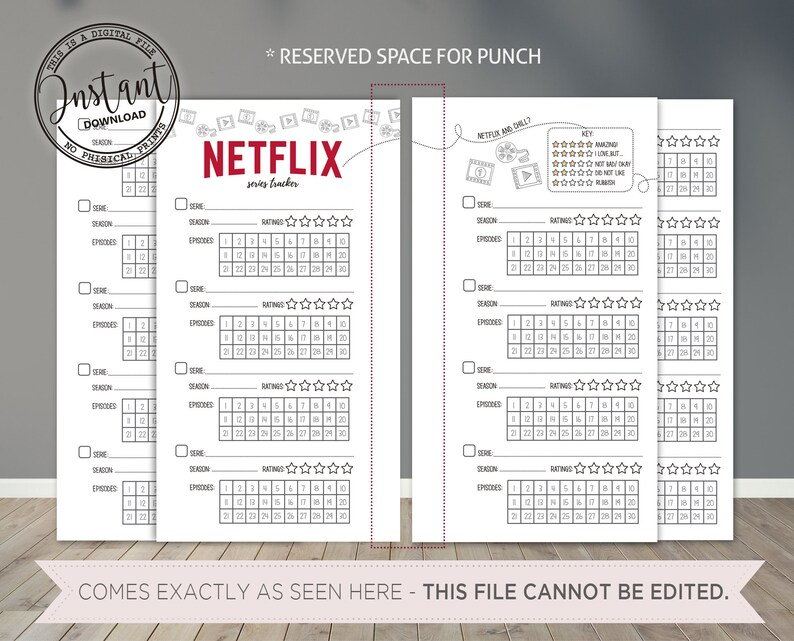 Series Tracker Printable/ Tv Show Print/ Seasons and Episodes - Etsy