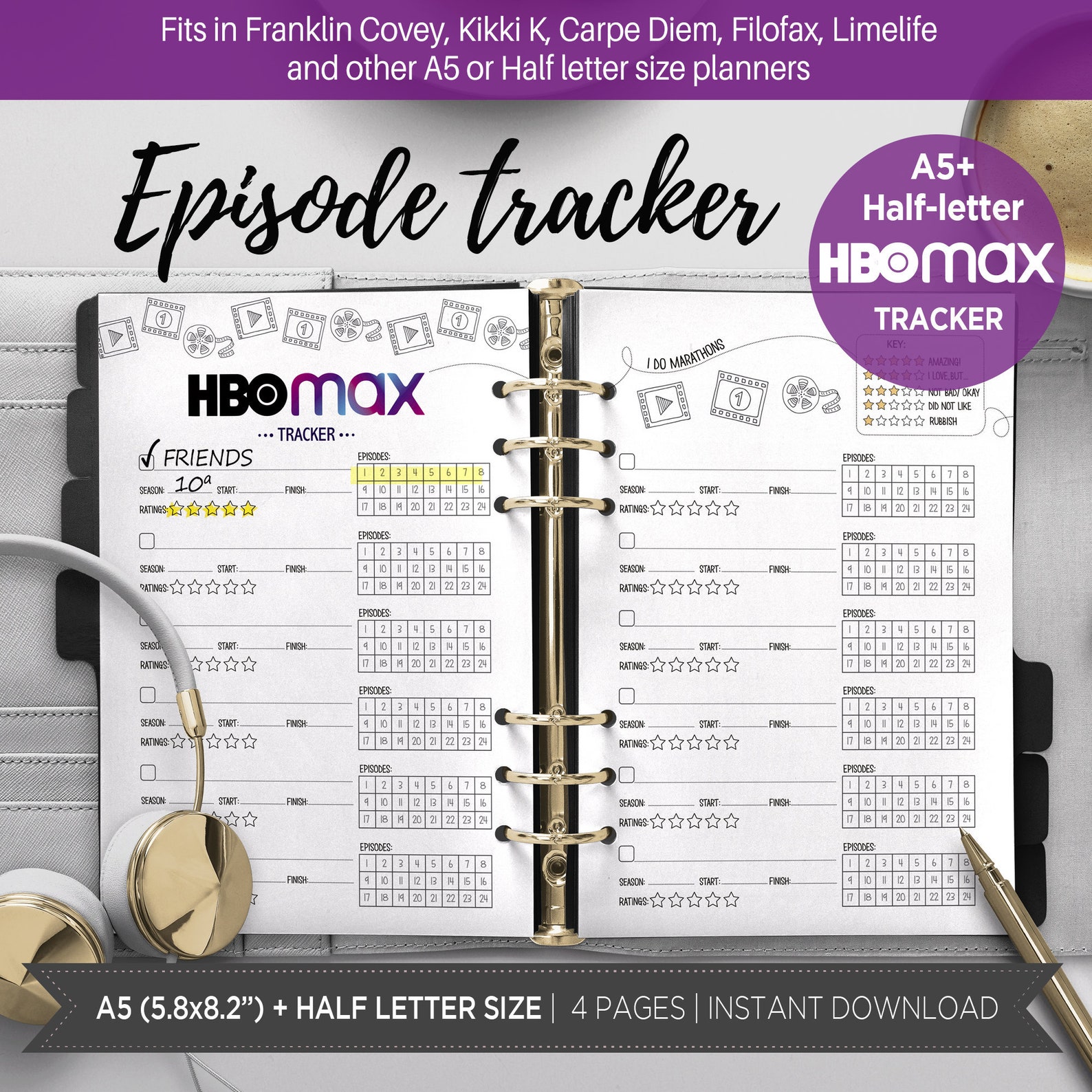 Series Tracker Printable for HBO Max Streaming/ Series Wish - Etsy