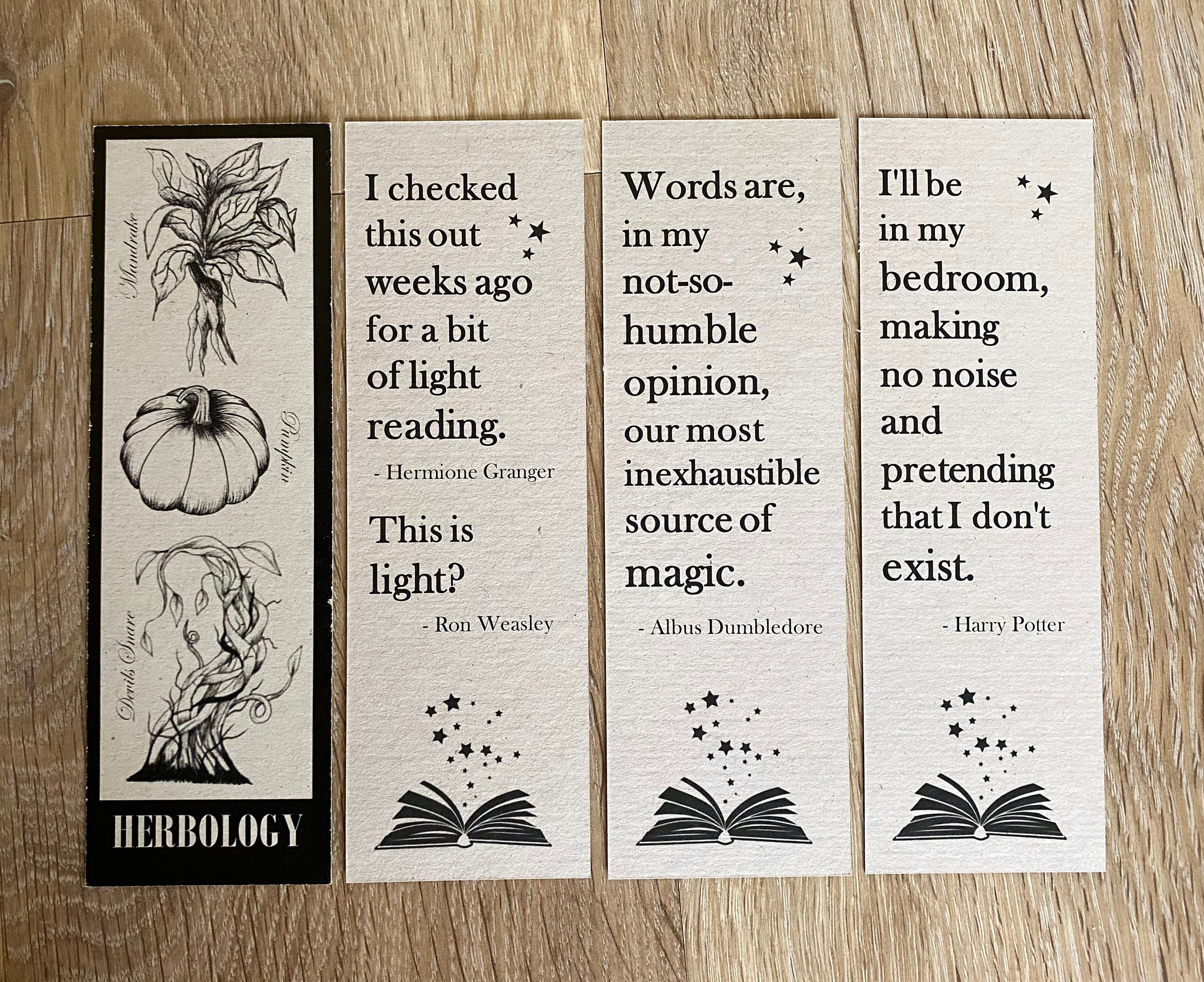 Harry Potter Quote or Herbology bookmark quotation or | Etsy
