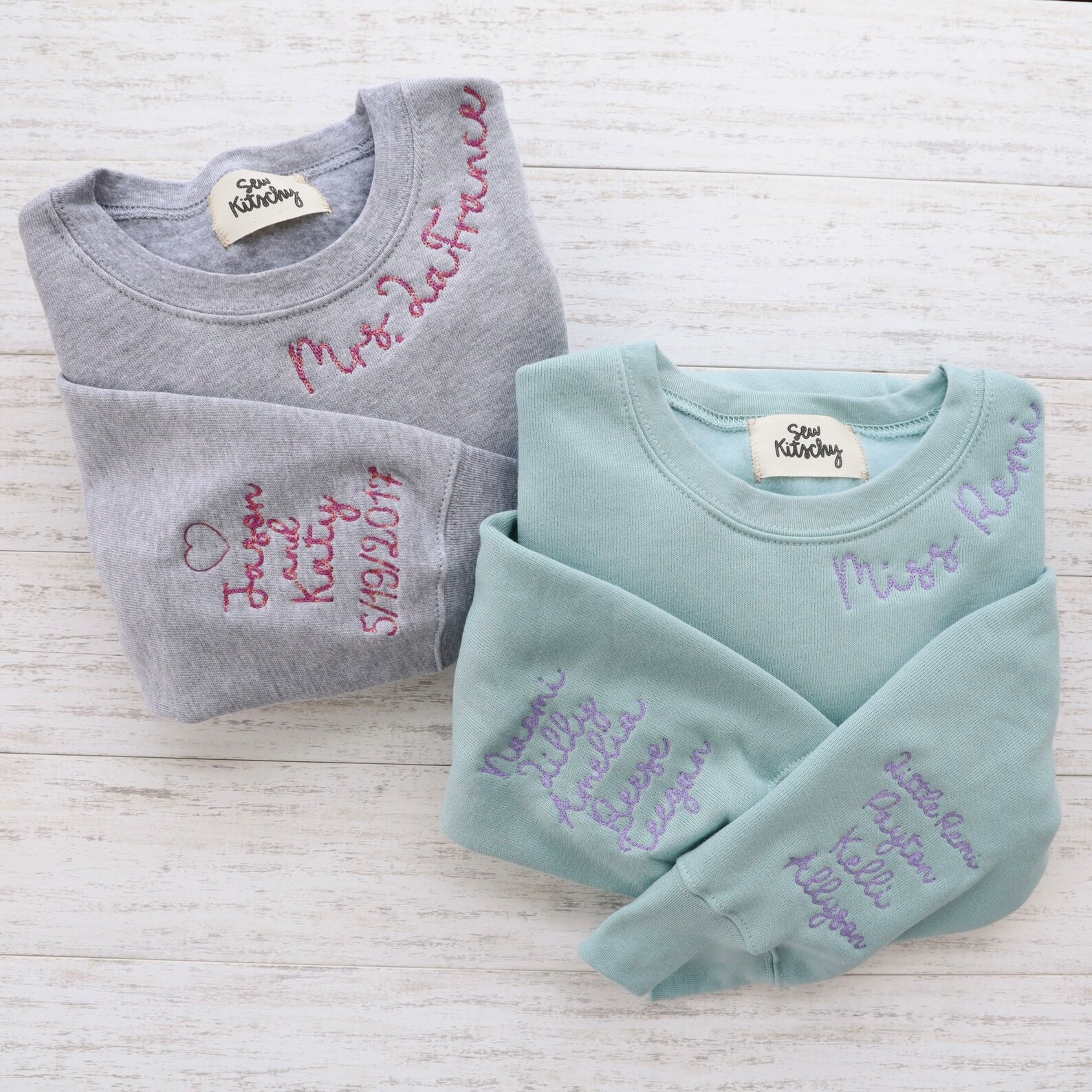 CUSTOM EMBROIDERED CREW + Custom Embroidered Crew Neck Sweatshirt - Etsy