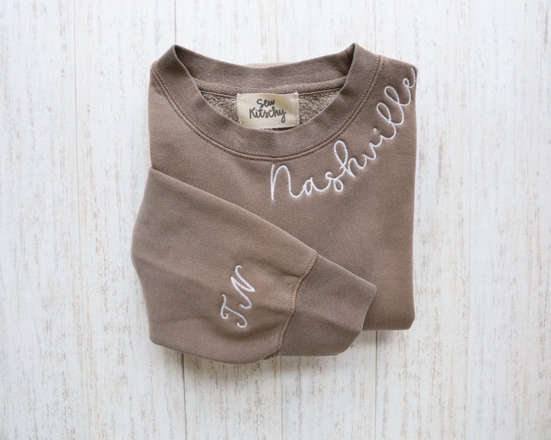 CUSTOM EMBROIDERED CREW Comfort Colors + Adult Custom Embroidered Crew ...