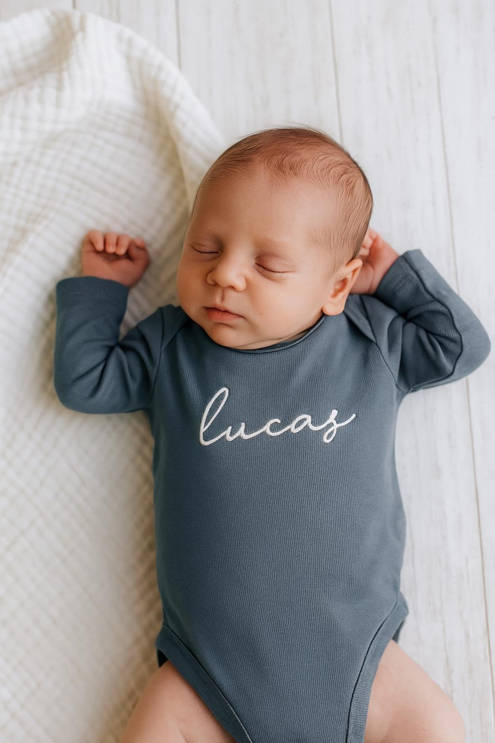 Organic Baby Name Onesie®, Custom Embroidered Name Colored Organics ...