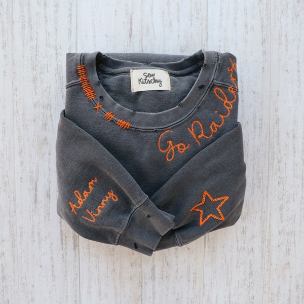 Embroidered Sweatshirt - Etsy