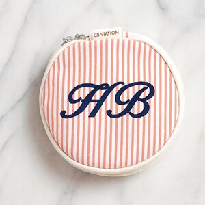 Personalized Embroidered Circle Case – Custom Name, Monogram • Canvas ...