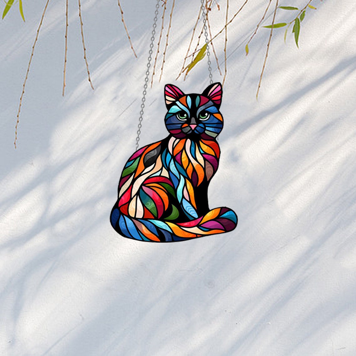 Suncatcher Cat, Mica Suncatcher Cat , Cat Arcylic Window Hanging Art ...