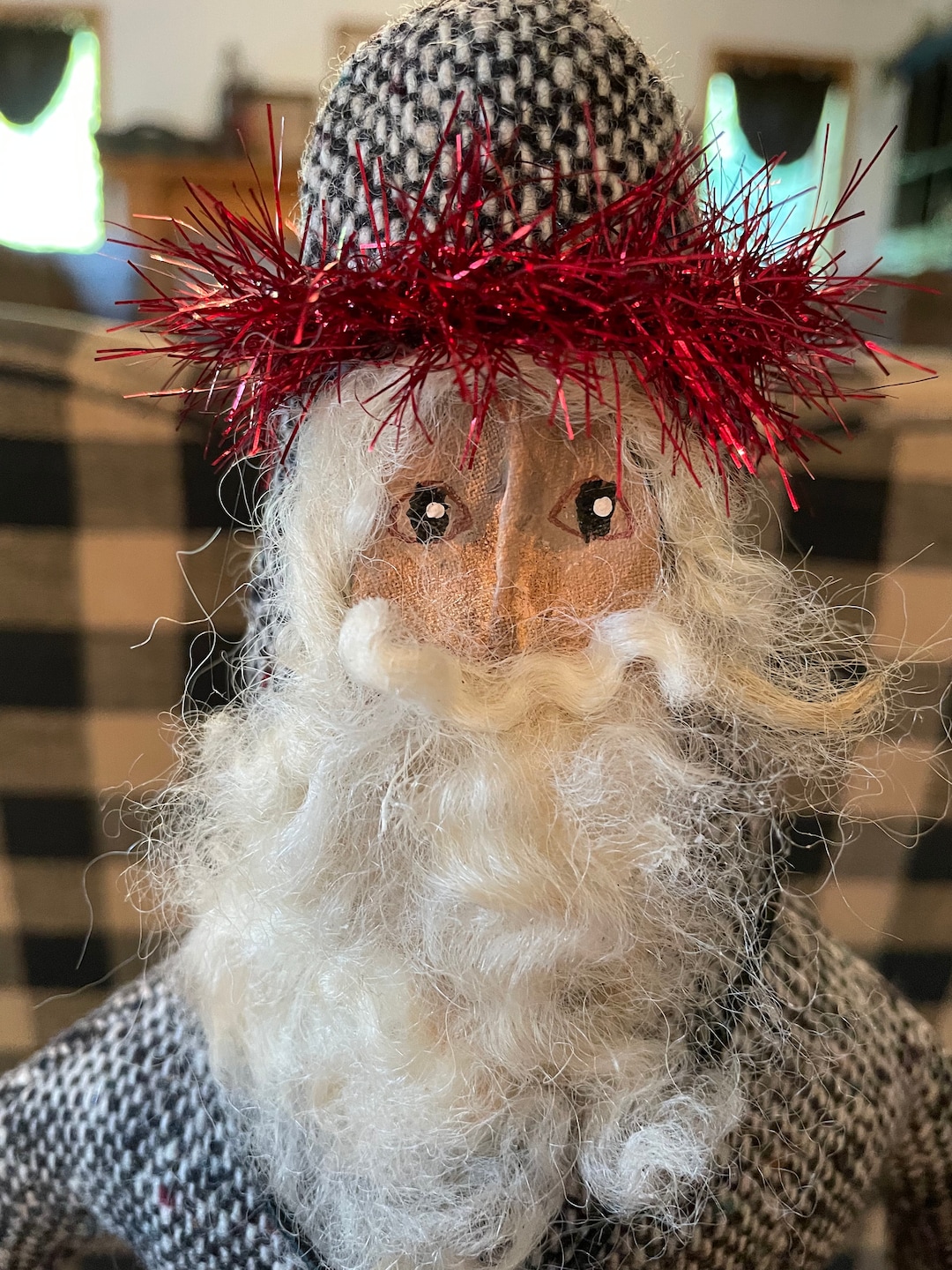 Primitive Handmade Santa Claus - Christmas Decoration - Etsy