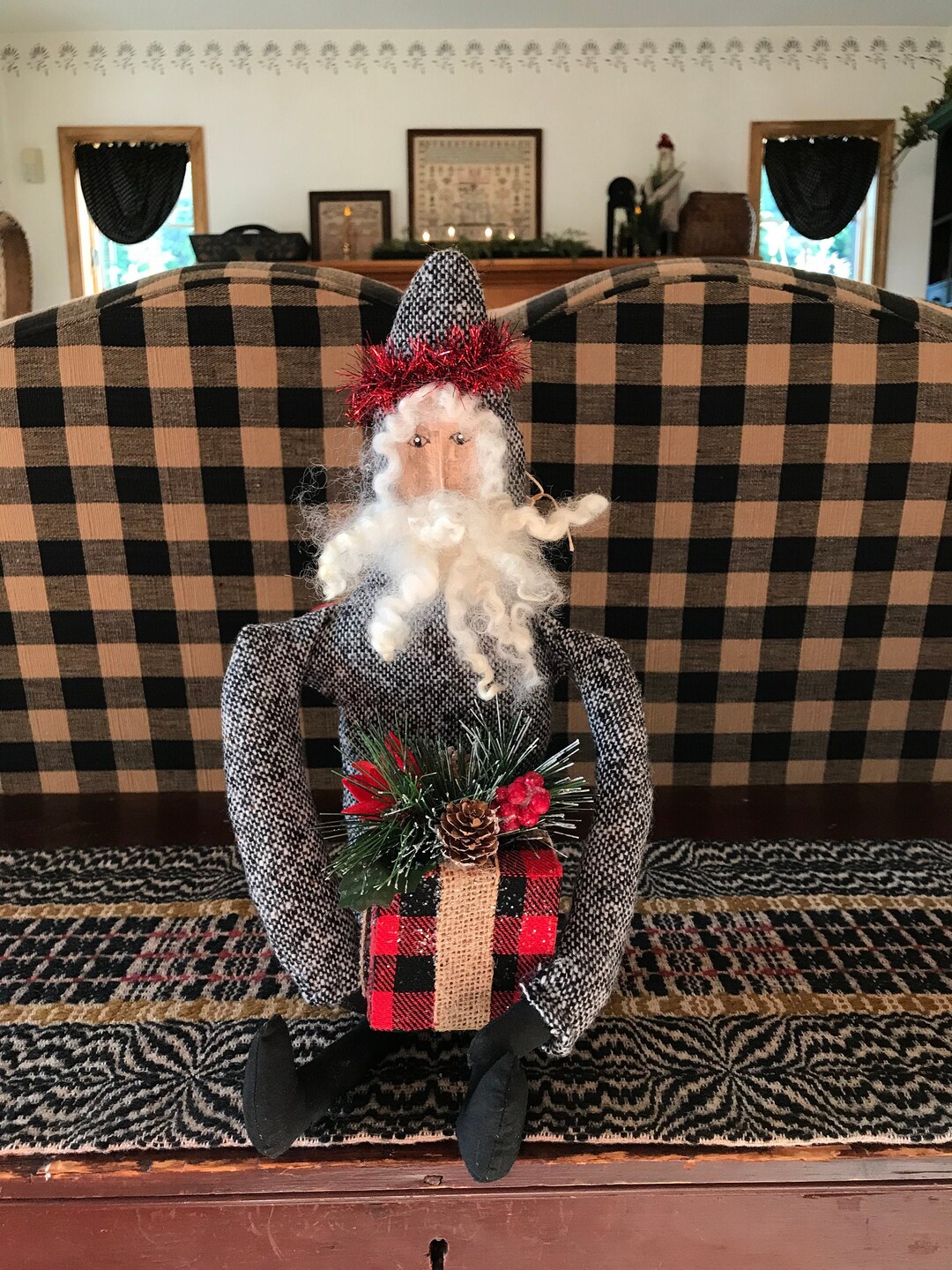 Primitive Handmade Santa Claus - Christmas Decoration - Etsy