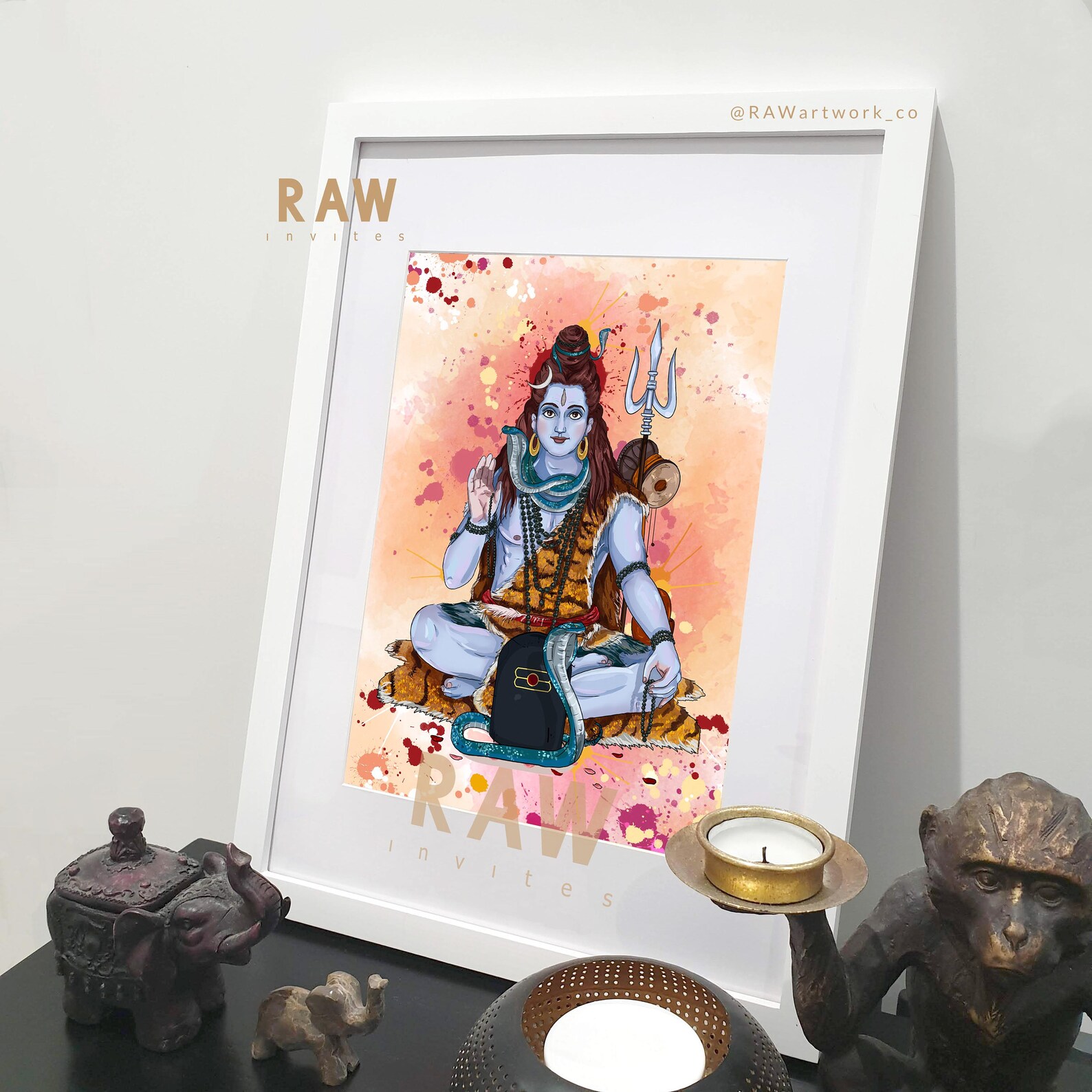 Lord Shiva Artwork Hindu Gift Shiva Colourful Shiva | Etsy UK