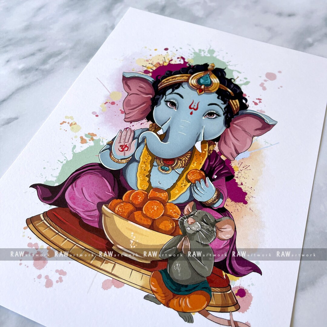 Baby Ganesh Artwork, Hindu God, Ganesh Colourful, Abstract Ganesh ...