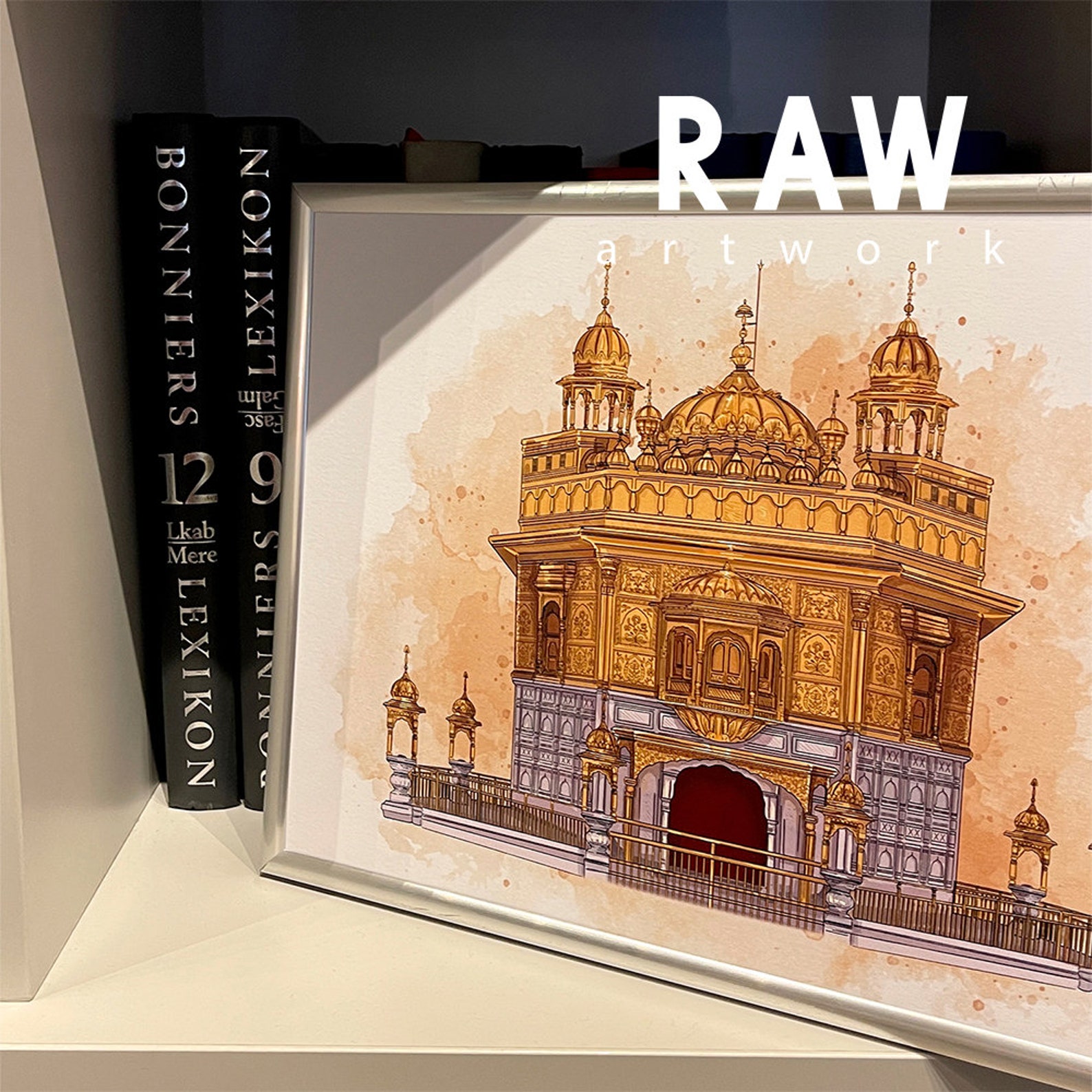 Golden Temple Artwork Detailed Golden Temple Golden Temple - Etsy