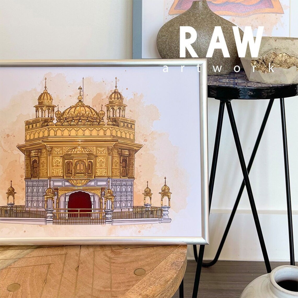 Buy Golden Temple Artwork, Detailed Golden Temple, Golden Temple ...