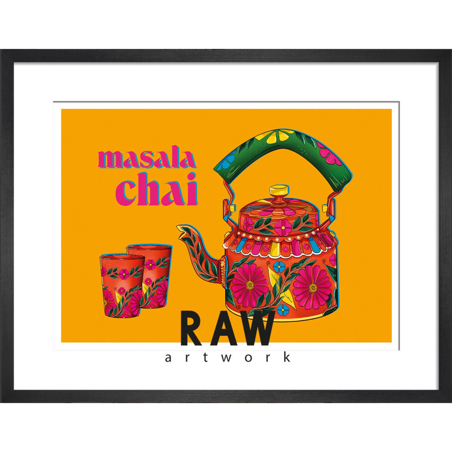 Masala Chai Art Print: India Tea Pot Pop Art (A4 Size) - Etsy
