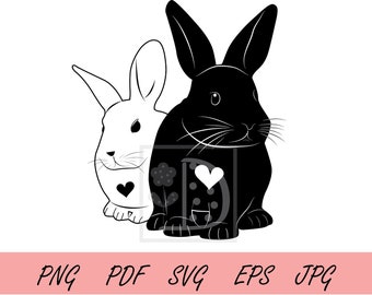 Love Bunny Svg | Etsy