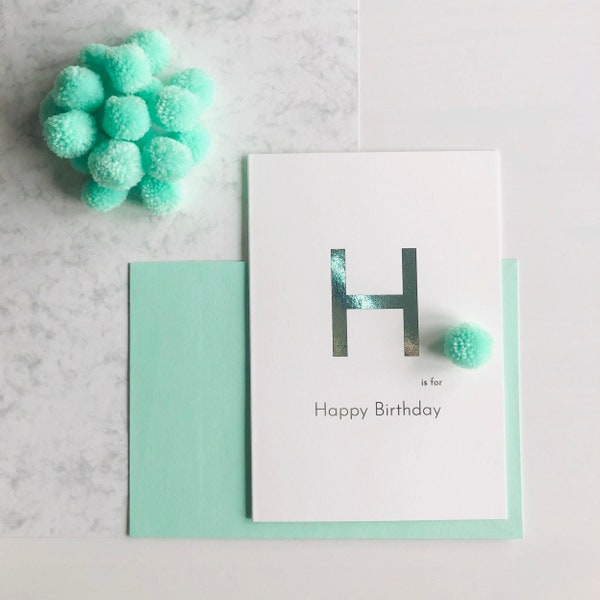 Pom Pom Birthday Card - Etsy