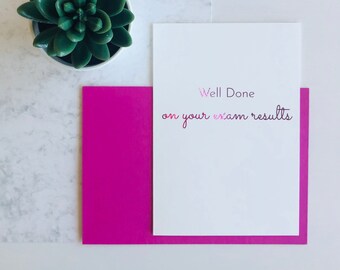 Well Done on Your Exams Greeting Card Well Done Card - Etsy