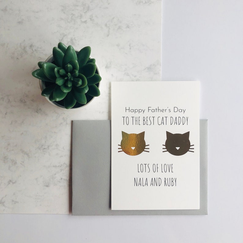 Personalised Father's Day Card From the Cats Cats - Etsy