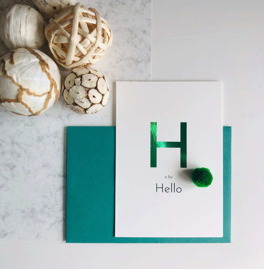 H is for Hello Card - Etsy