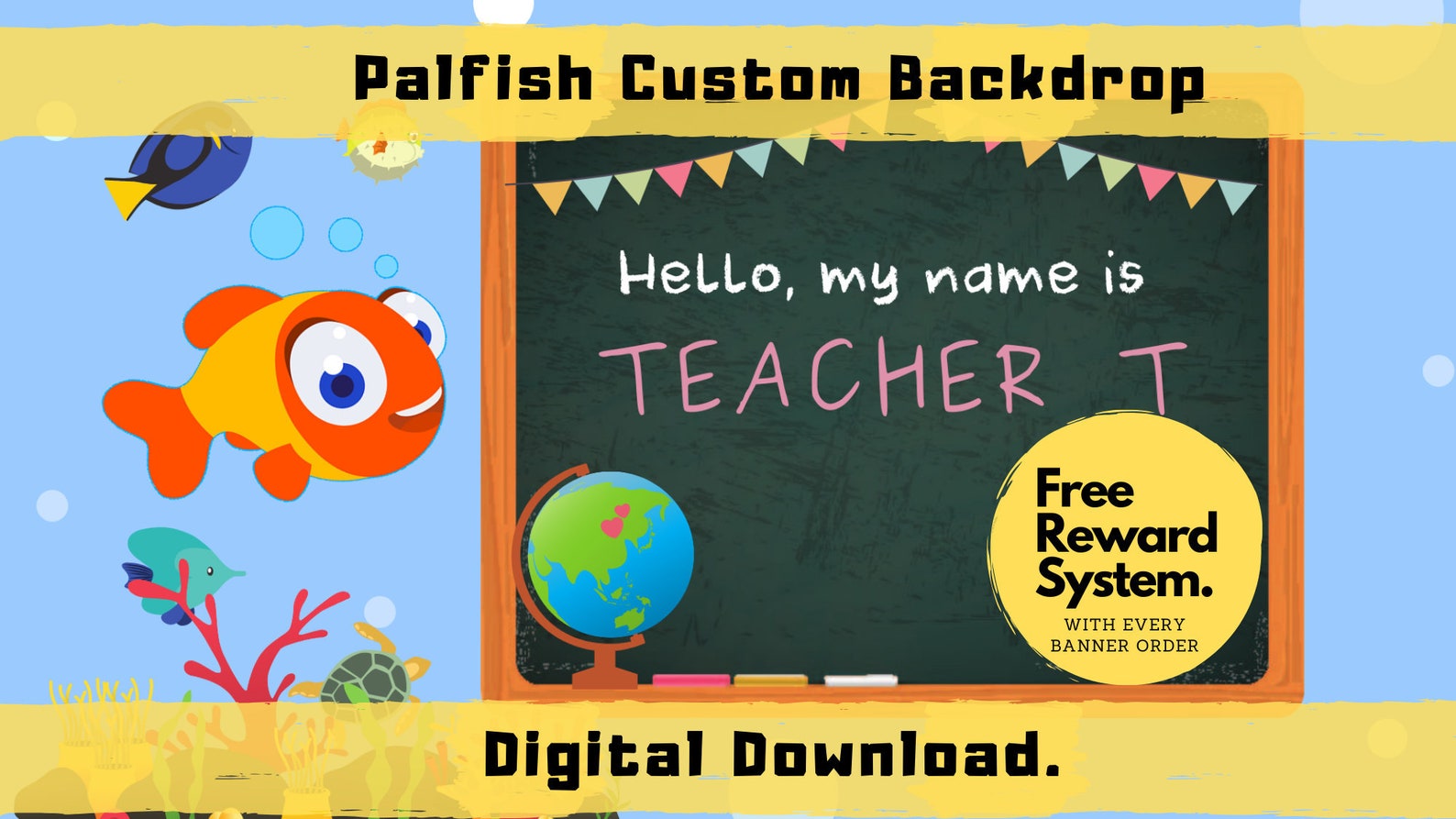PALFISH Classroom Background Design WITHOUT BITMOJI | Etsy