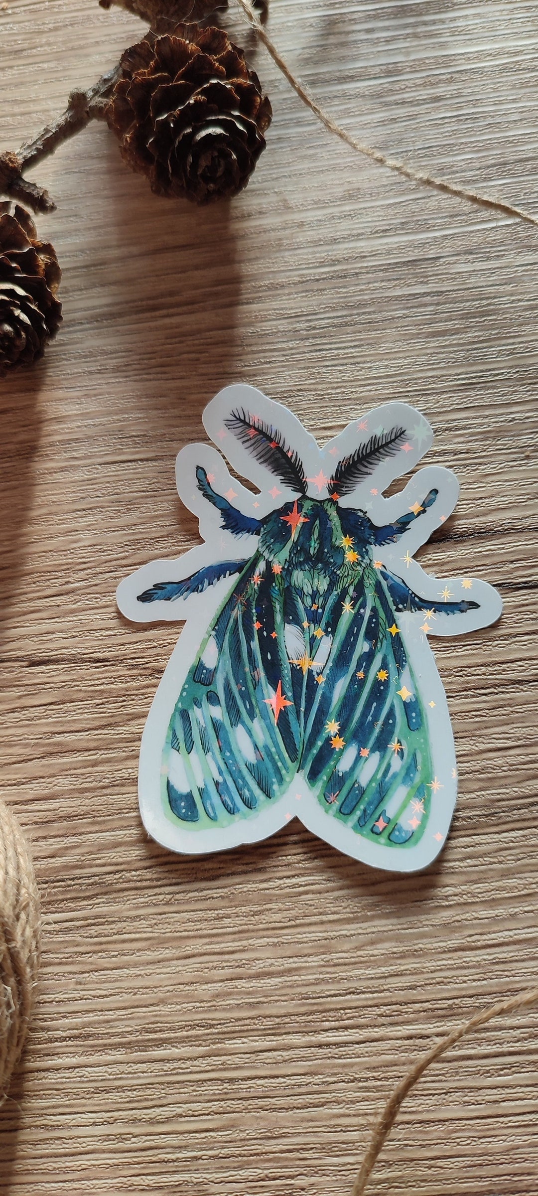 Holographic Stickers Moth Fantasy Holo Stars Glitter Bullet - Etsy