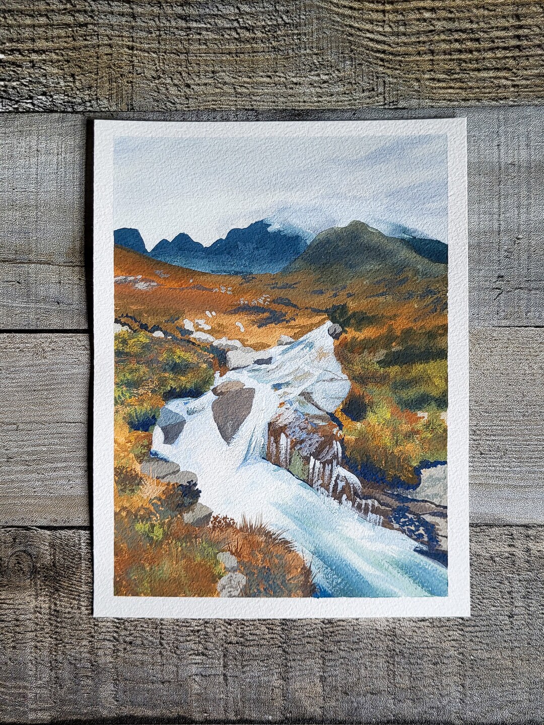 Original Adirondack Painting Waterfall Painting Adirondack Watercolor ...