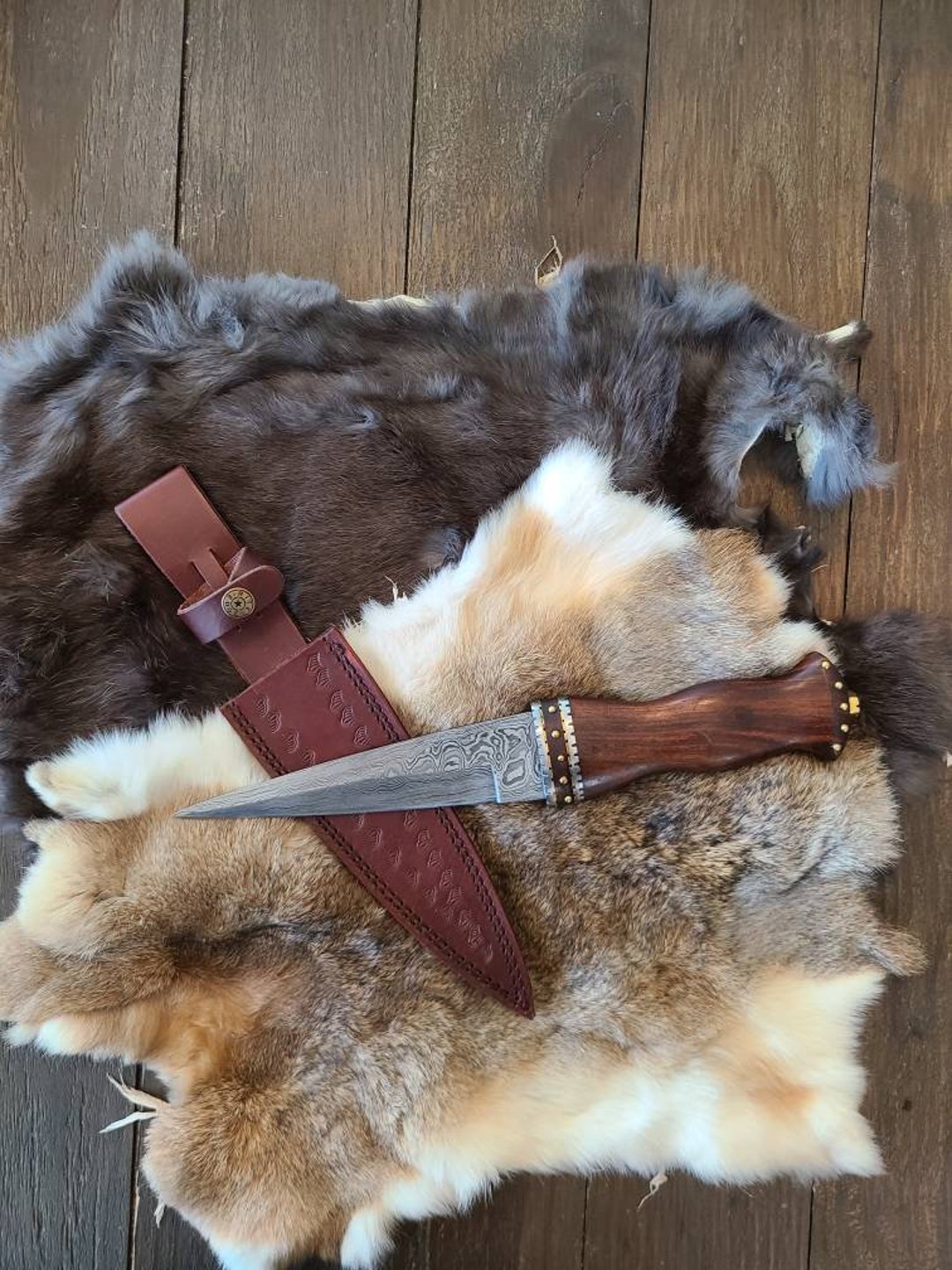 Scottish Sgian Dubh, Dirk, Dagger, Damascus Blade With a Premium ...