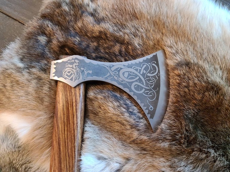Custom Engraved Viking Axe and Leather Sheath With Engraving - Etsy
