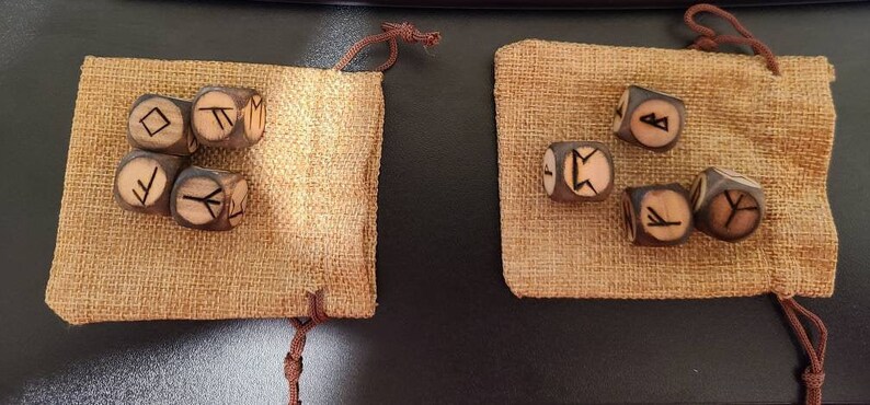 Elder Futhark Rune Dice, Norse Runes, Available With a Burlap Pouch or ...