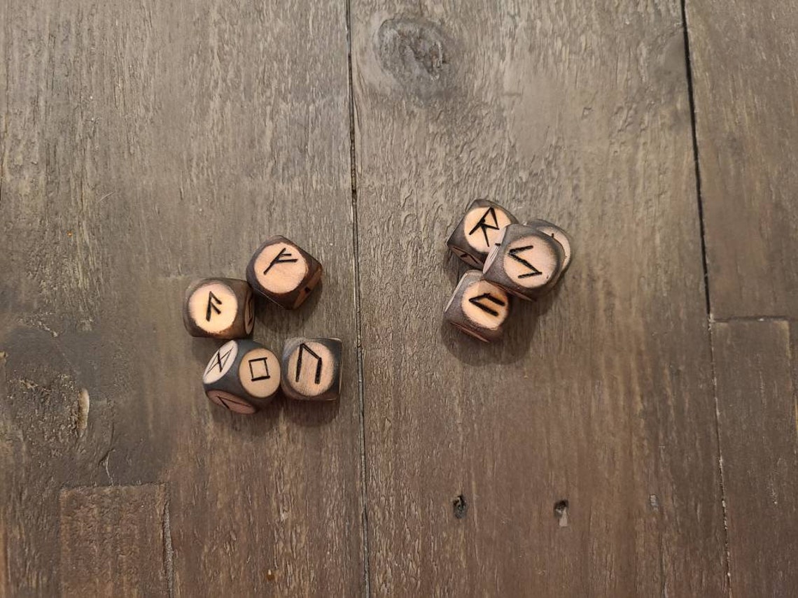 Elder Futhark Rune Dice, Norse Runes, Available With a Burlap Pouch or ...