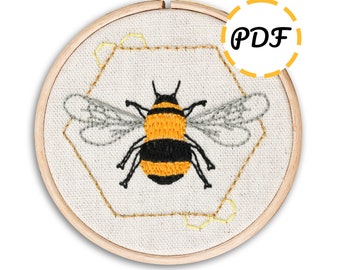 PDF Daisies and Bee Embroidery Pattern and Instructions - Etsy